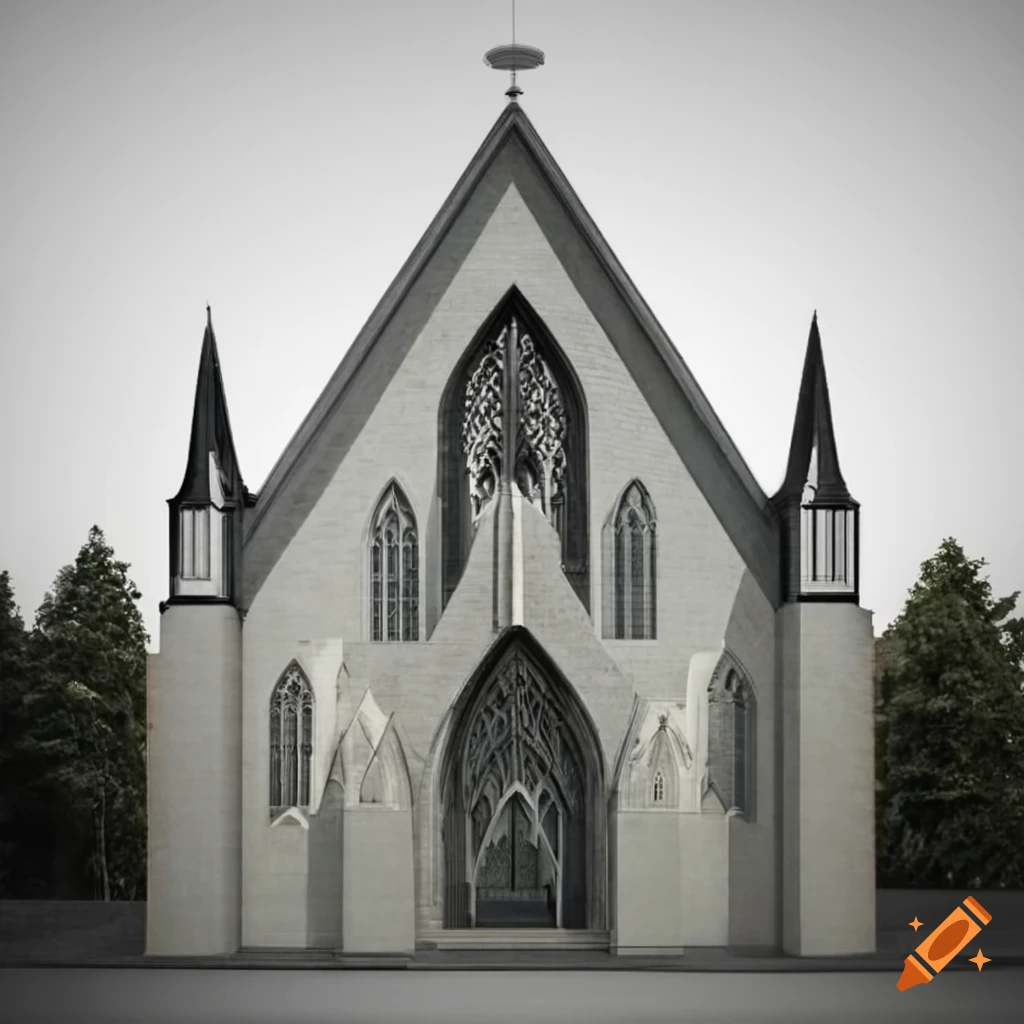 Minimalist gothic church on Craiyon