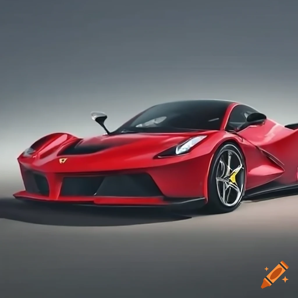 Red ferrari speeding on a race track