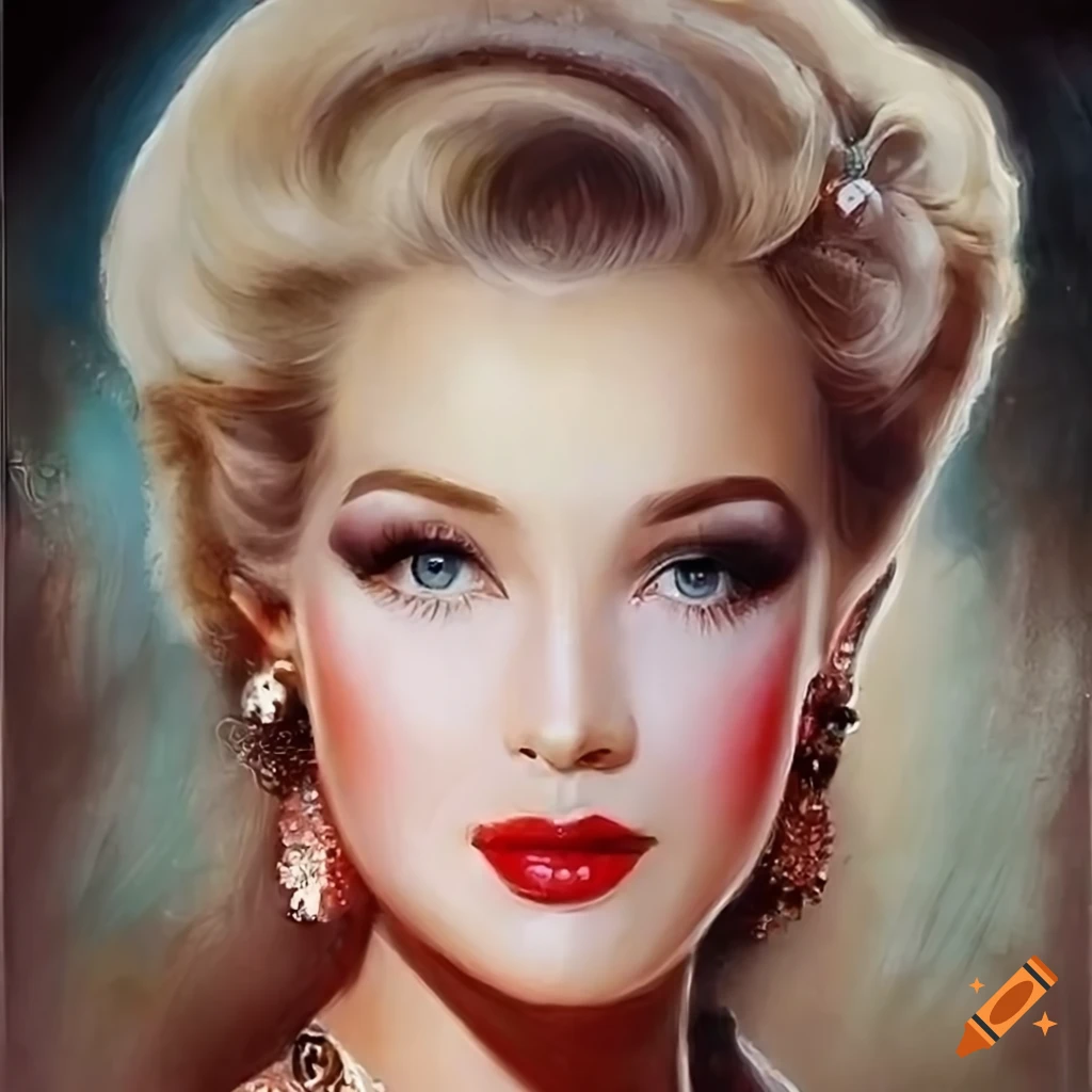 Portrait of a young goddess with intense gaze and extravagant fashion ...