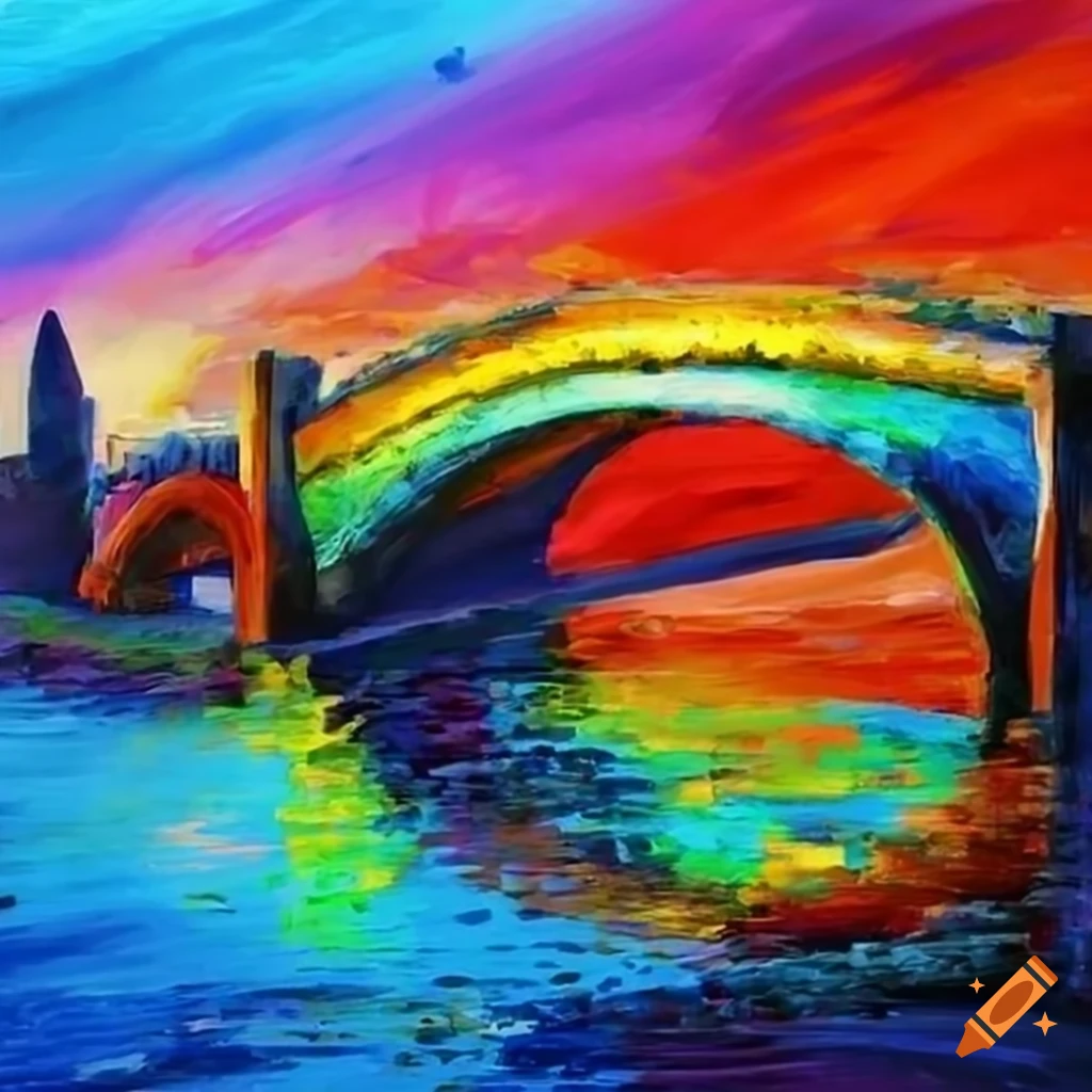 Painting of a colorful bridge on Craiyon