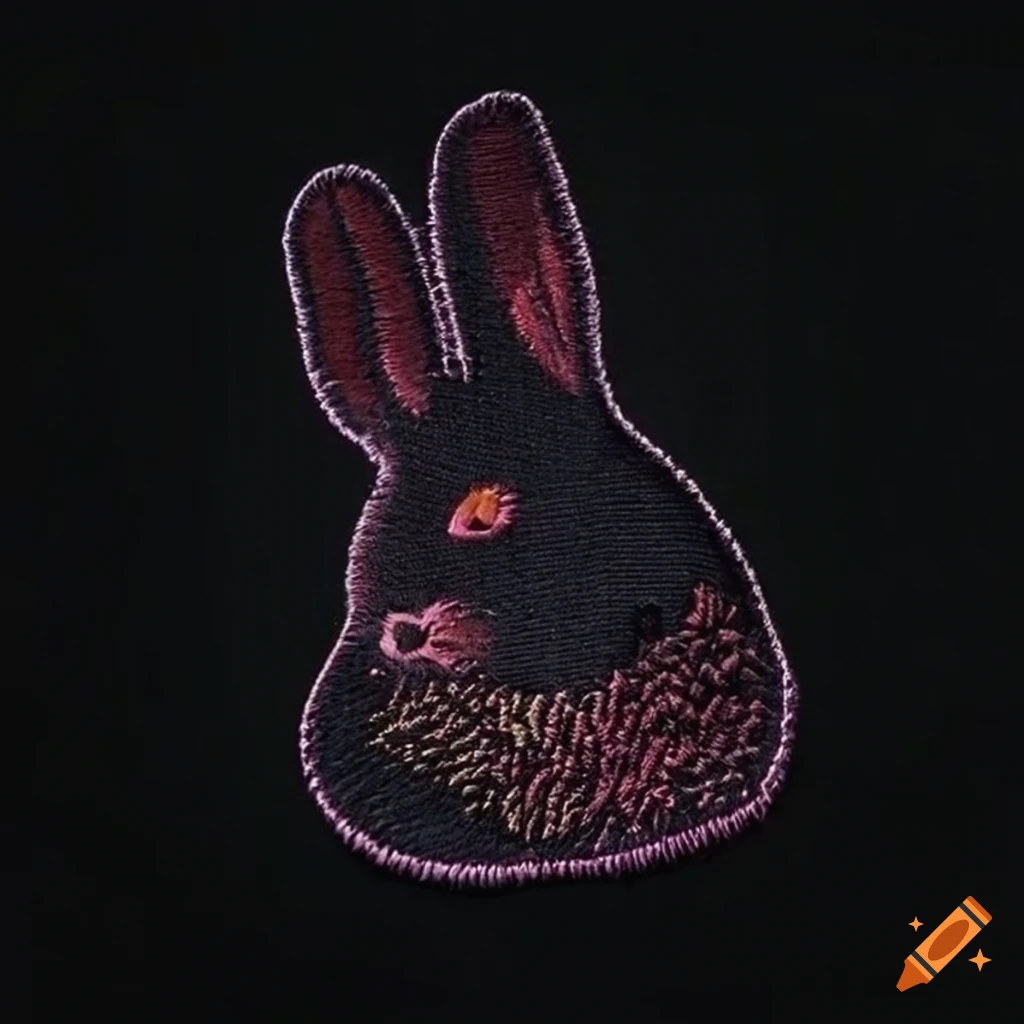 Noir graphic design rabbit patch
