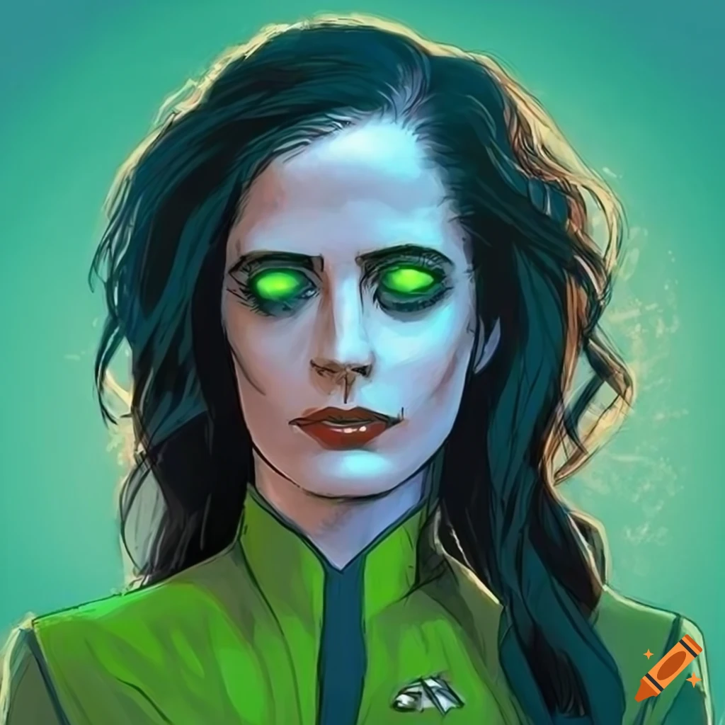 Cartoon art of young eva green as romulan praetor shinzon from star ...