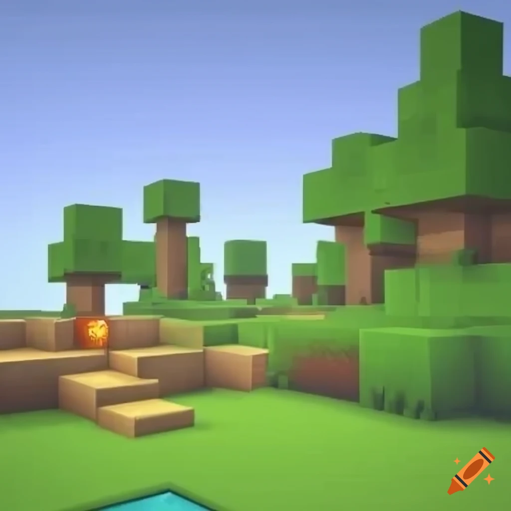 Cartoon backyard logo for minecraft server