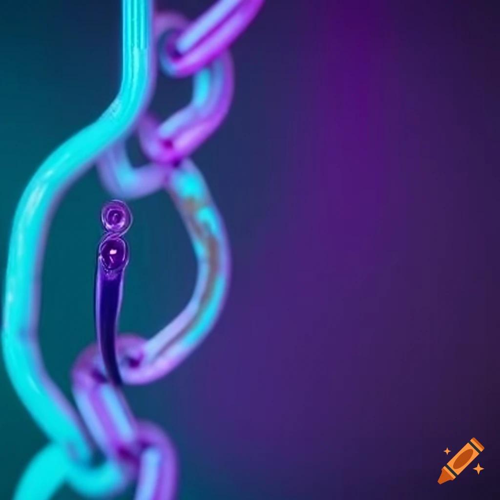 Ethereal purple and turquoise chain design on Craiyon