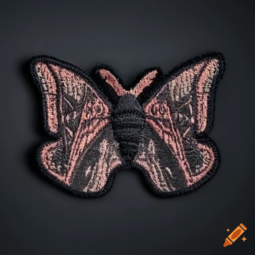 Noir graphic design patch of a moth on Craiyon