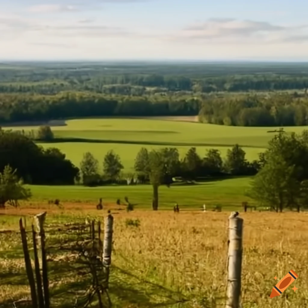 A picturesque countryside landscape on Craiyon
