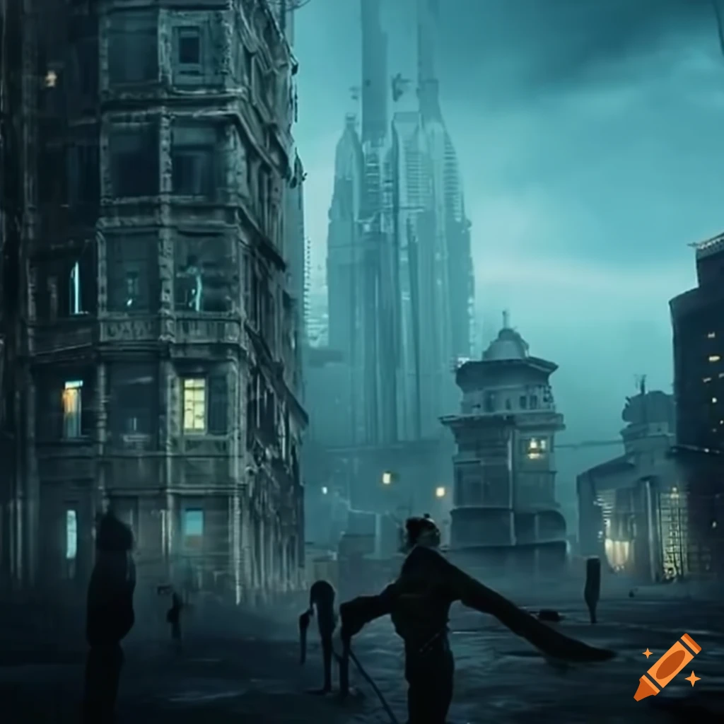Dystopian cityscape in a global pandemic