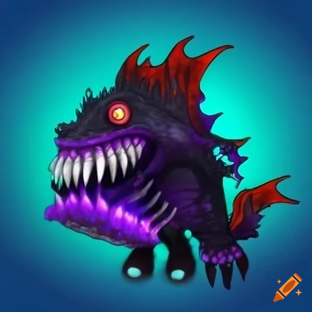 Image of a shadow angler fish dragon on Craiyon