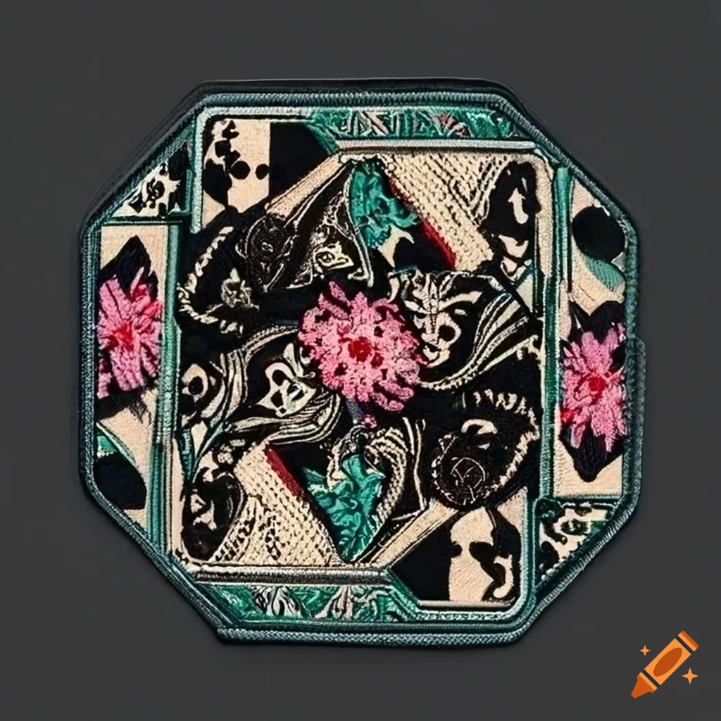 Vintage embroidery patch of close-up portrait of george harrison on Craiyon