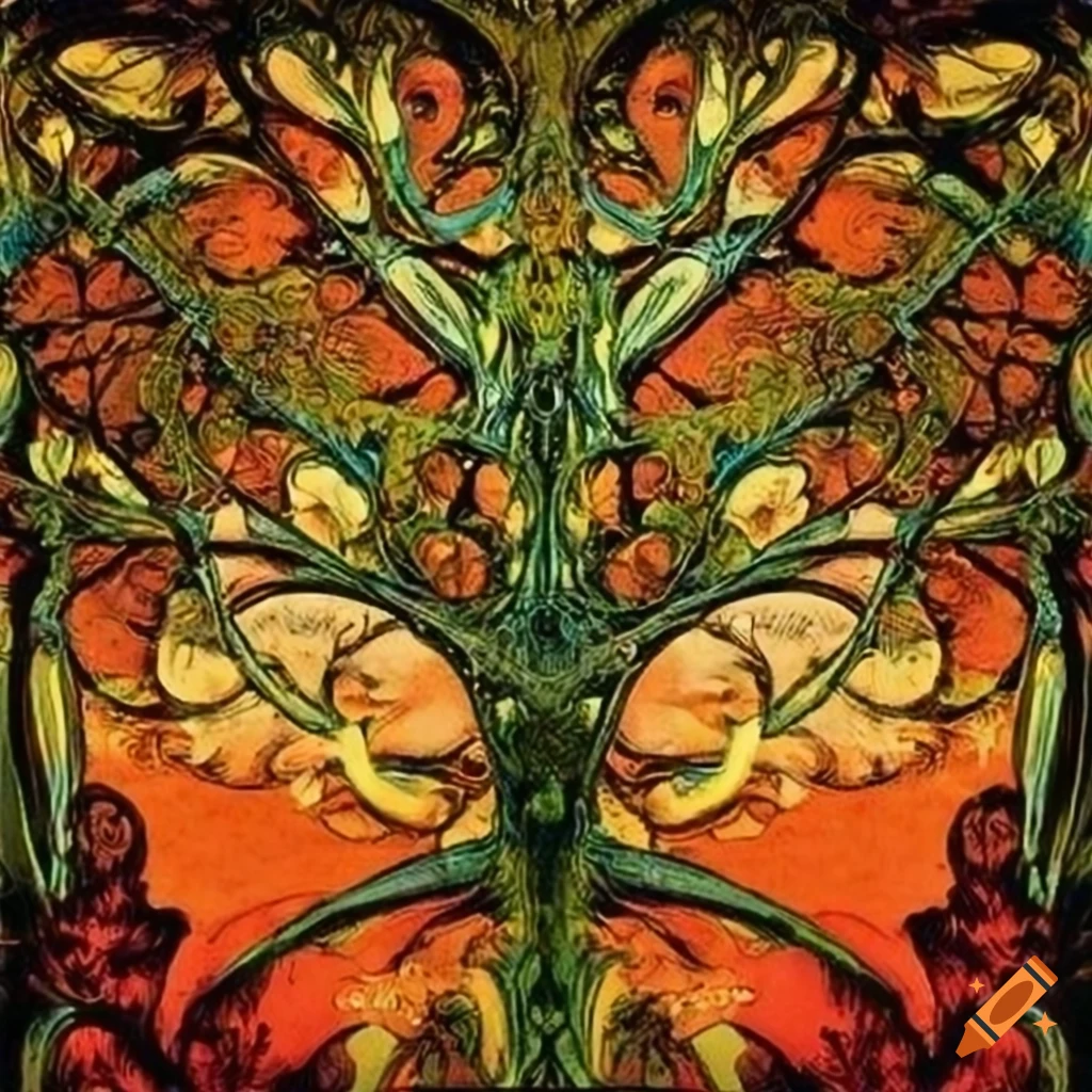 Intricate branch design in art nouveau style on Craiyon