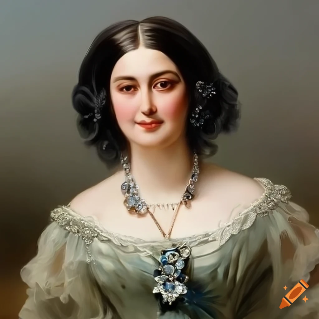 Portrait Of A Blue Eyed Princess In A 1850s Gown On Craiyon