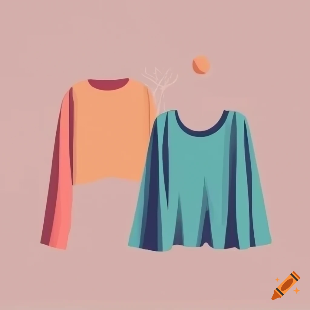 Minimalistic vector art of cute clothes