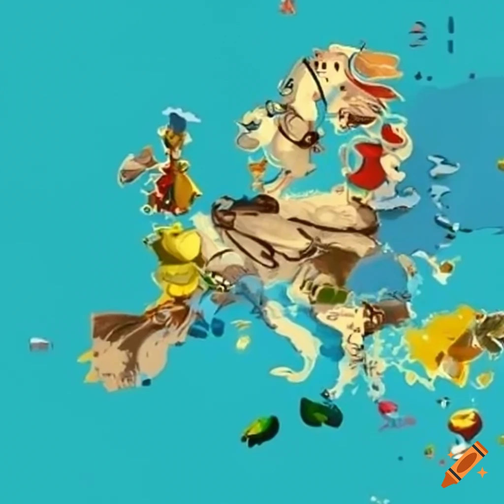 Asterix and obelix style map of europe