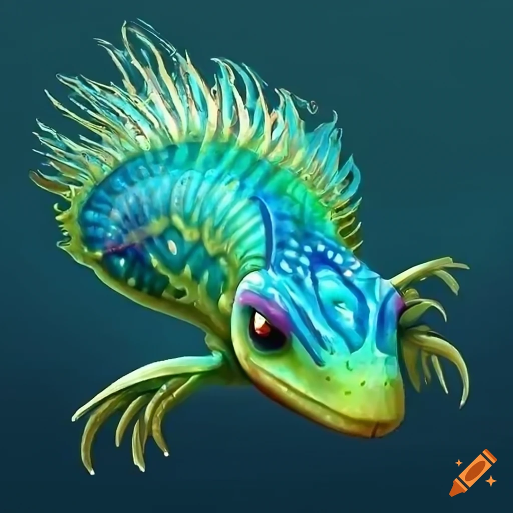 Watercolor of an elegant aquatic creature