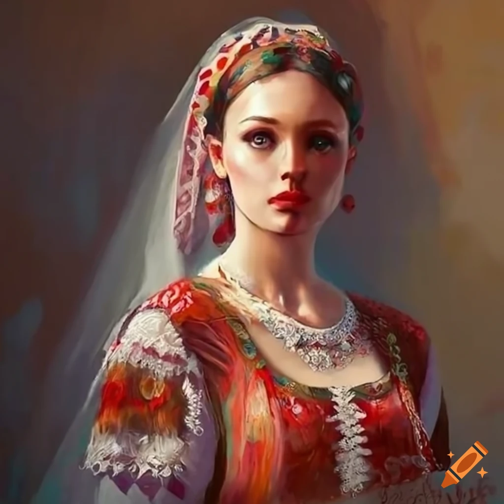 Polish Women In Traditional Slavic Clothing On Craiyon