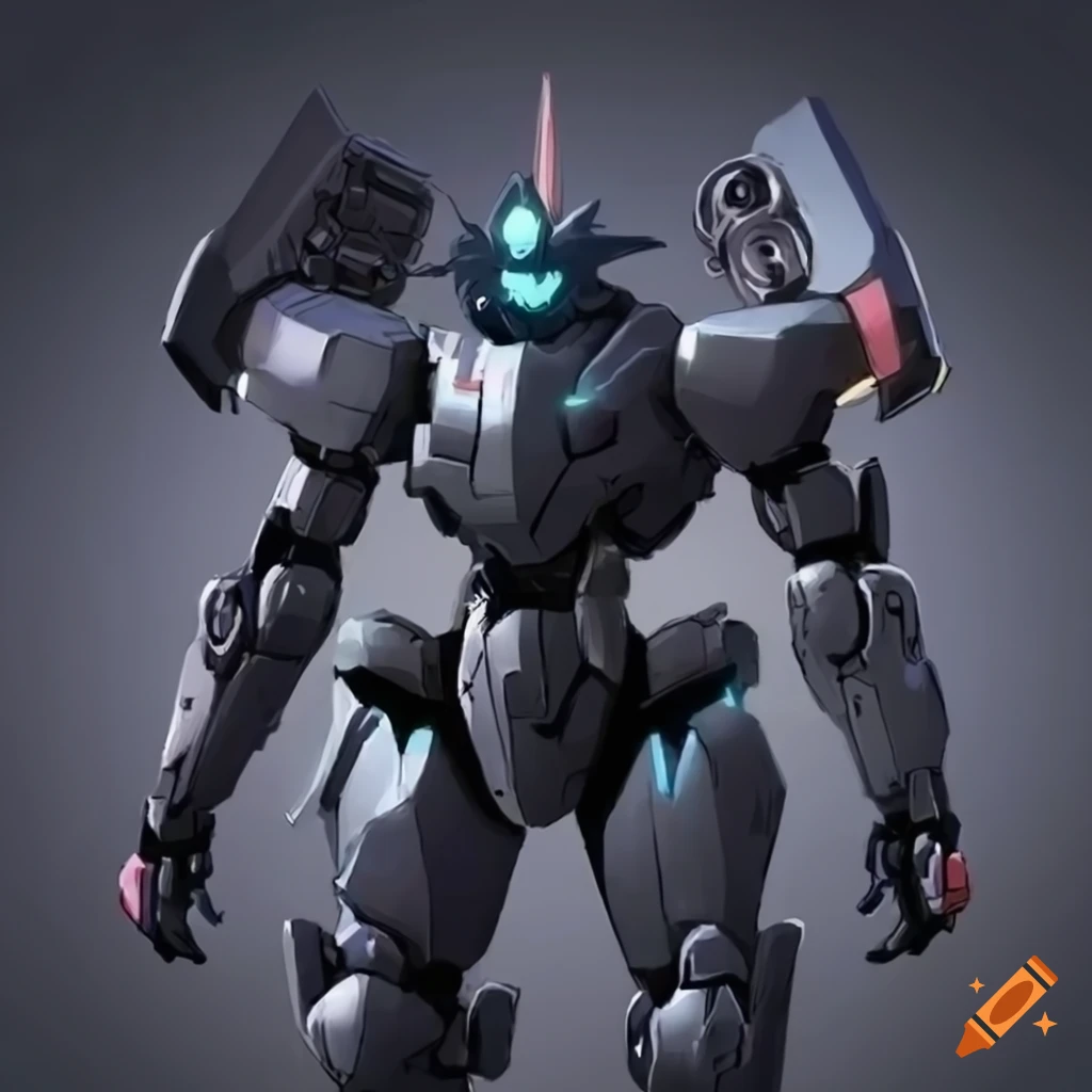 Anime mecha in armored form on Craiyon
