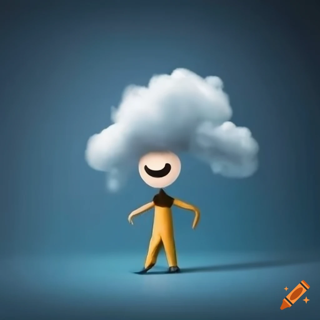 Smiling cloud with storm in the background on Craiyon