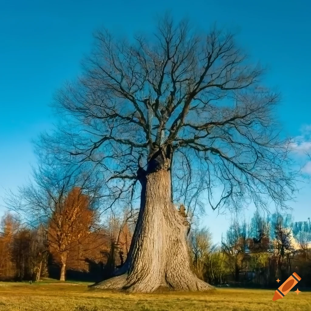 A blue big tree in large landscape in tehran city on Craiyon