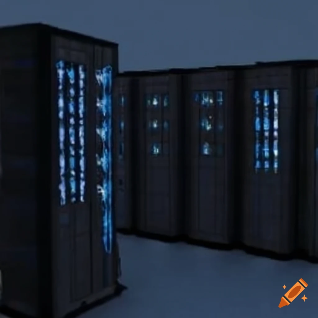 Illustration of a frozen server on Craiyon