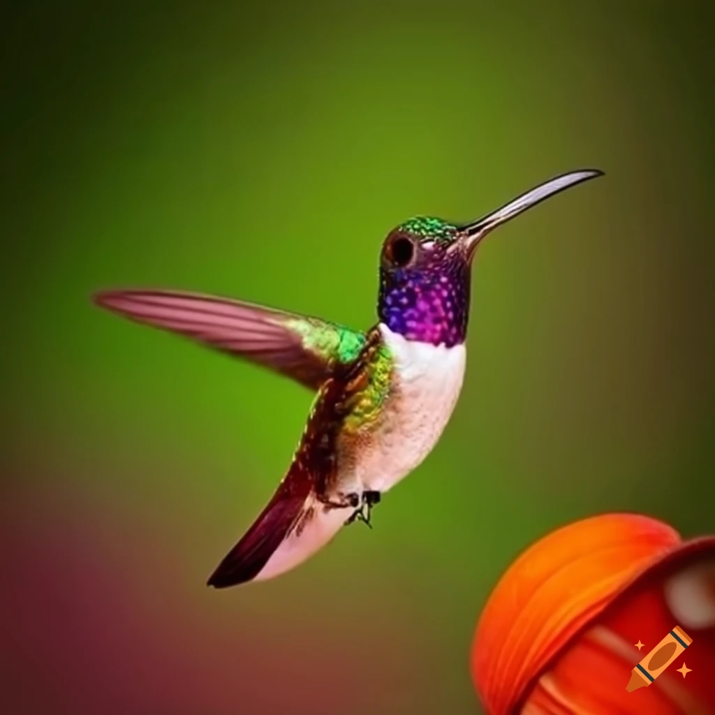Image of a hummingbird with butterfly wings and a snail shell on Craiyon