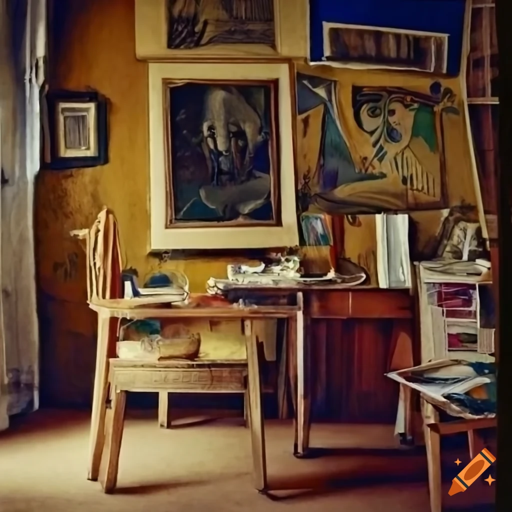 Interior room with indigo and pitch black colors inspired by pablo ...