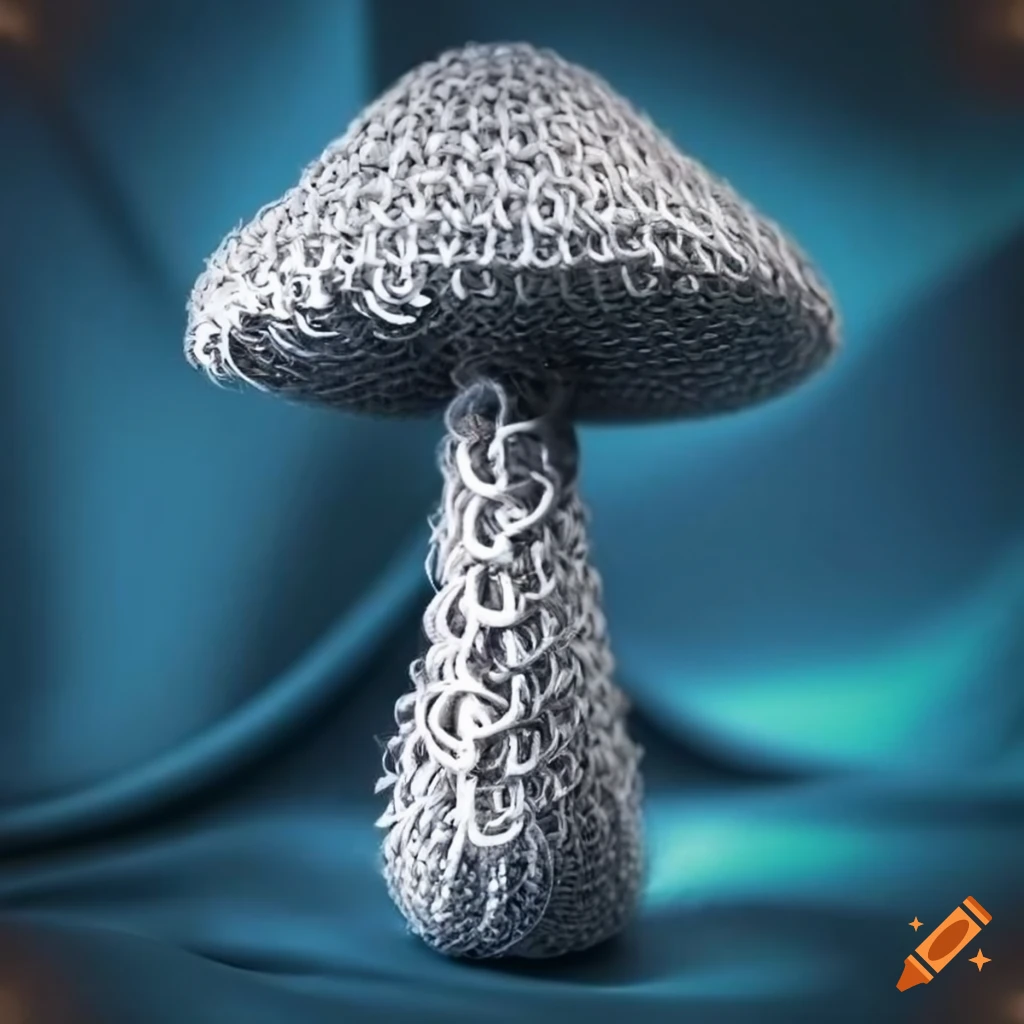 Chain mail mushroom on silk on Craiyon
