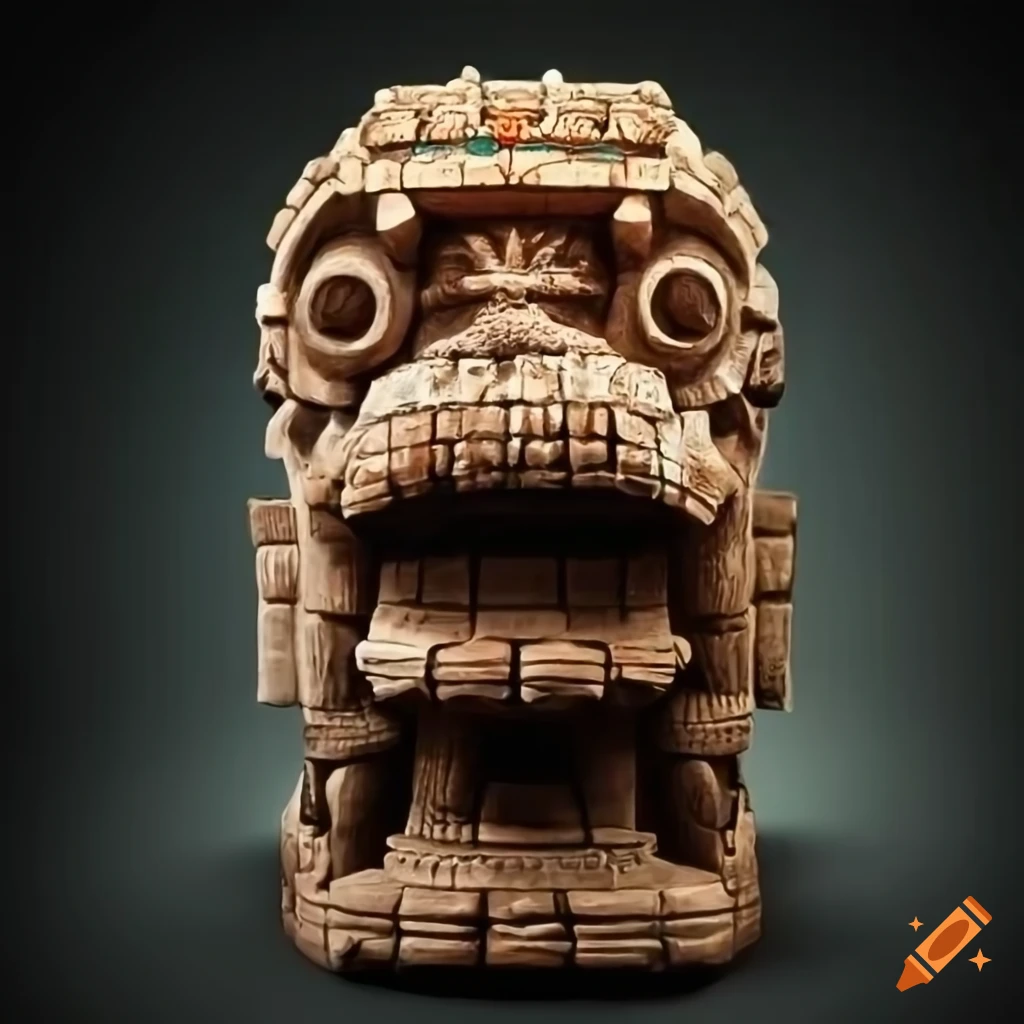 Aztec carved statue of hummingbird on Craiyon