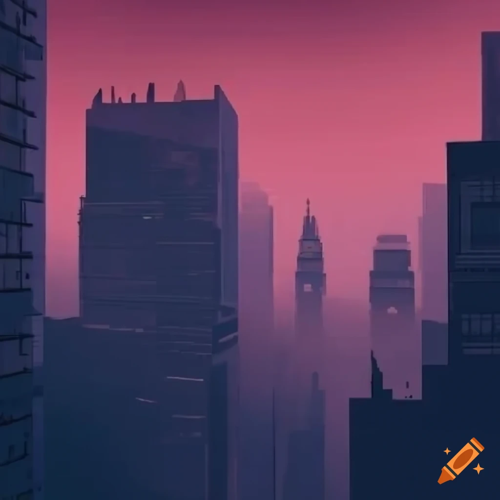 Minimalist cityscape with futuristic skyscrapers on Craiyon