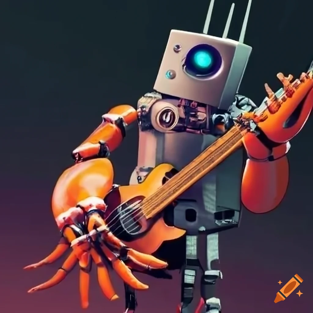 Lobster playing guitar on Craiyon
