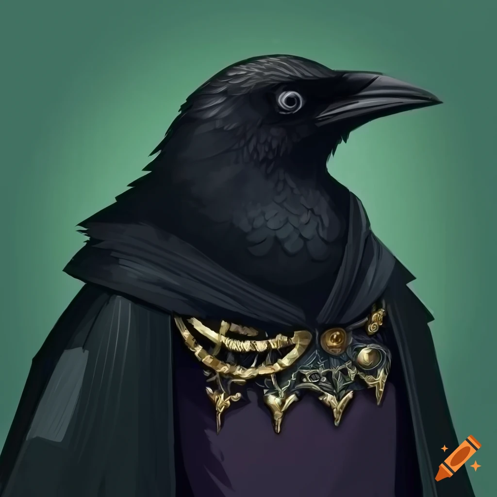 Detailed artwork of a crow in armor on Craiyon