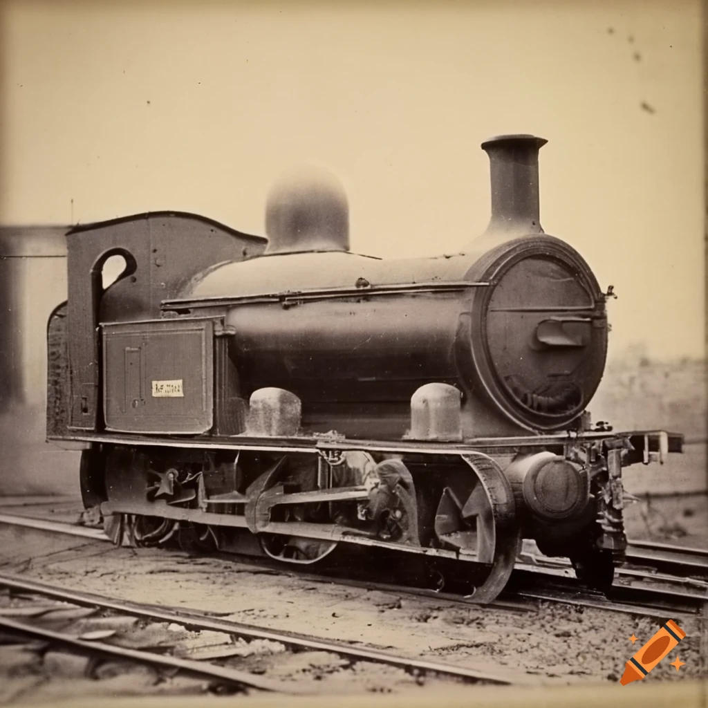 Victorian steam locomotive transporting bricks in a factory on Craiyon
