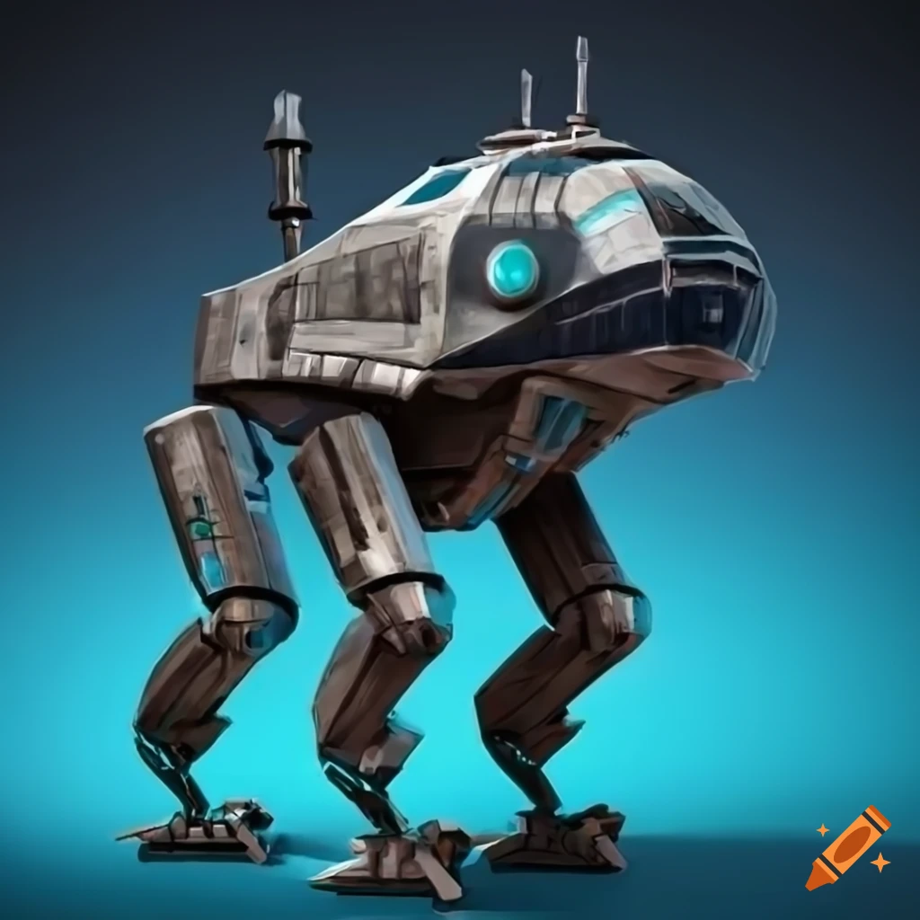 3d illustration of a star wars droid mech on Craiyon