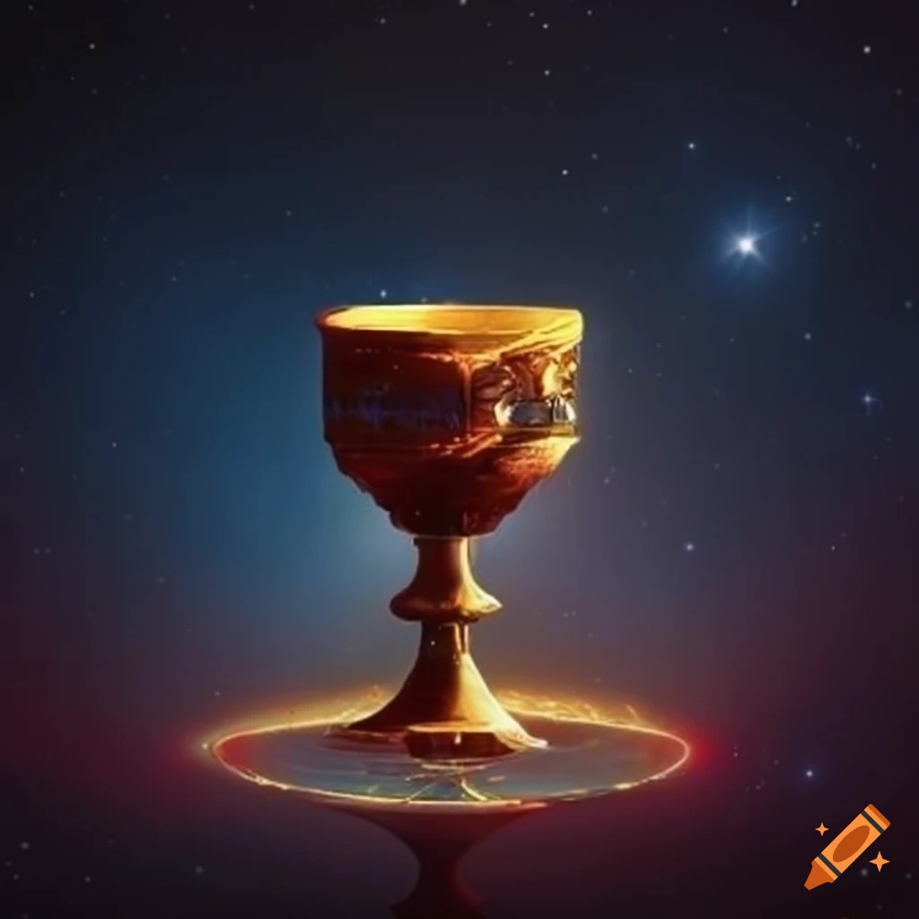 Image of the holy grail among the stars on Craiyon