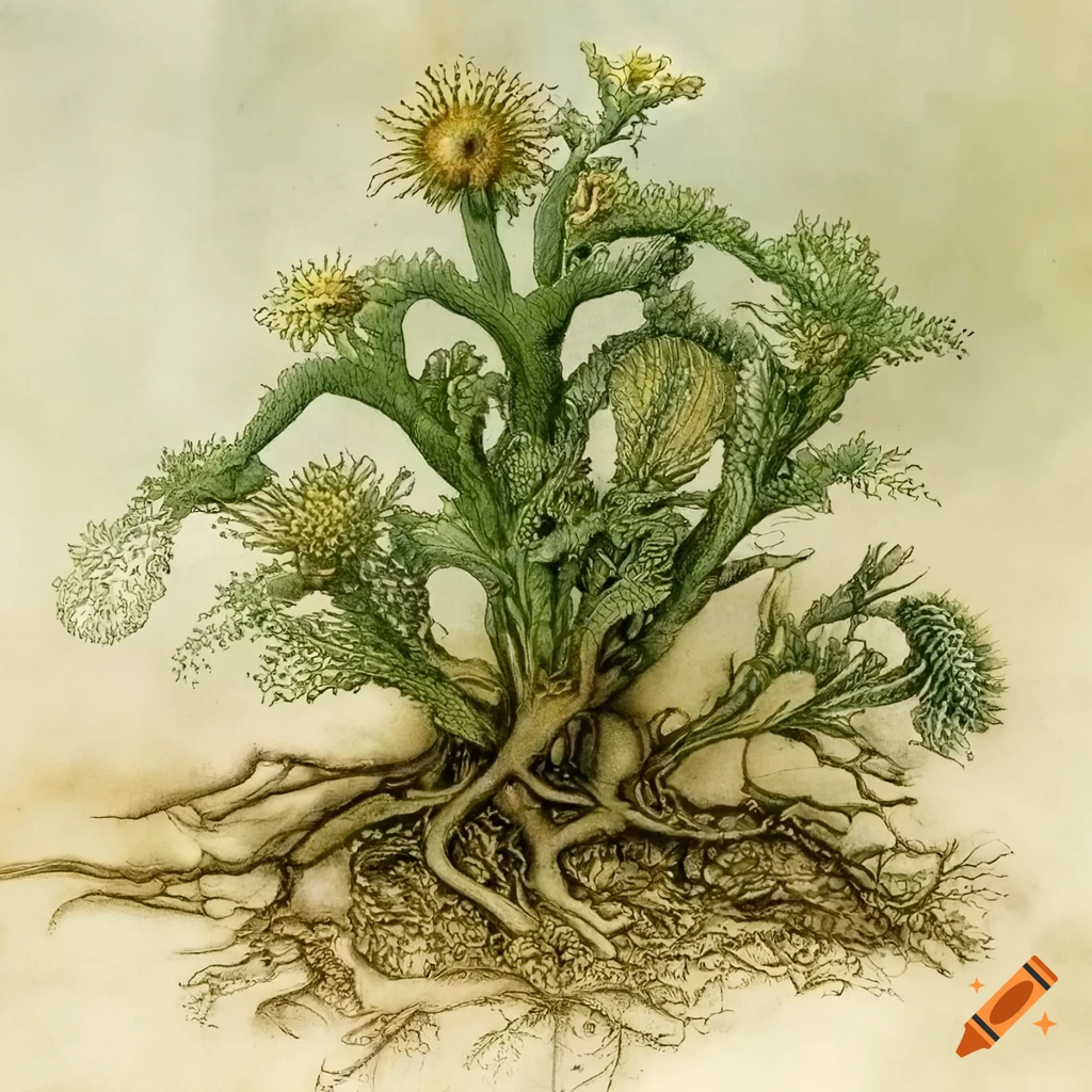 Illustration of a mandrake by arthur rackham