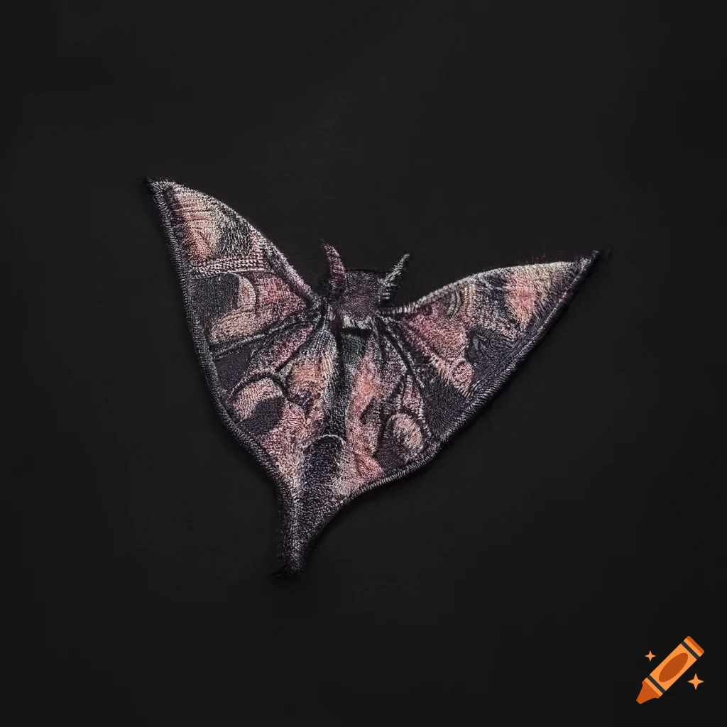 Noir graphic design patch of a moth on Craiyon