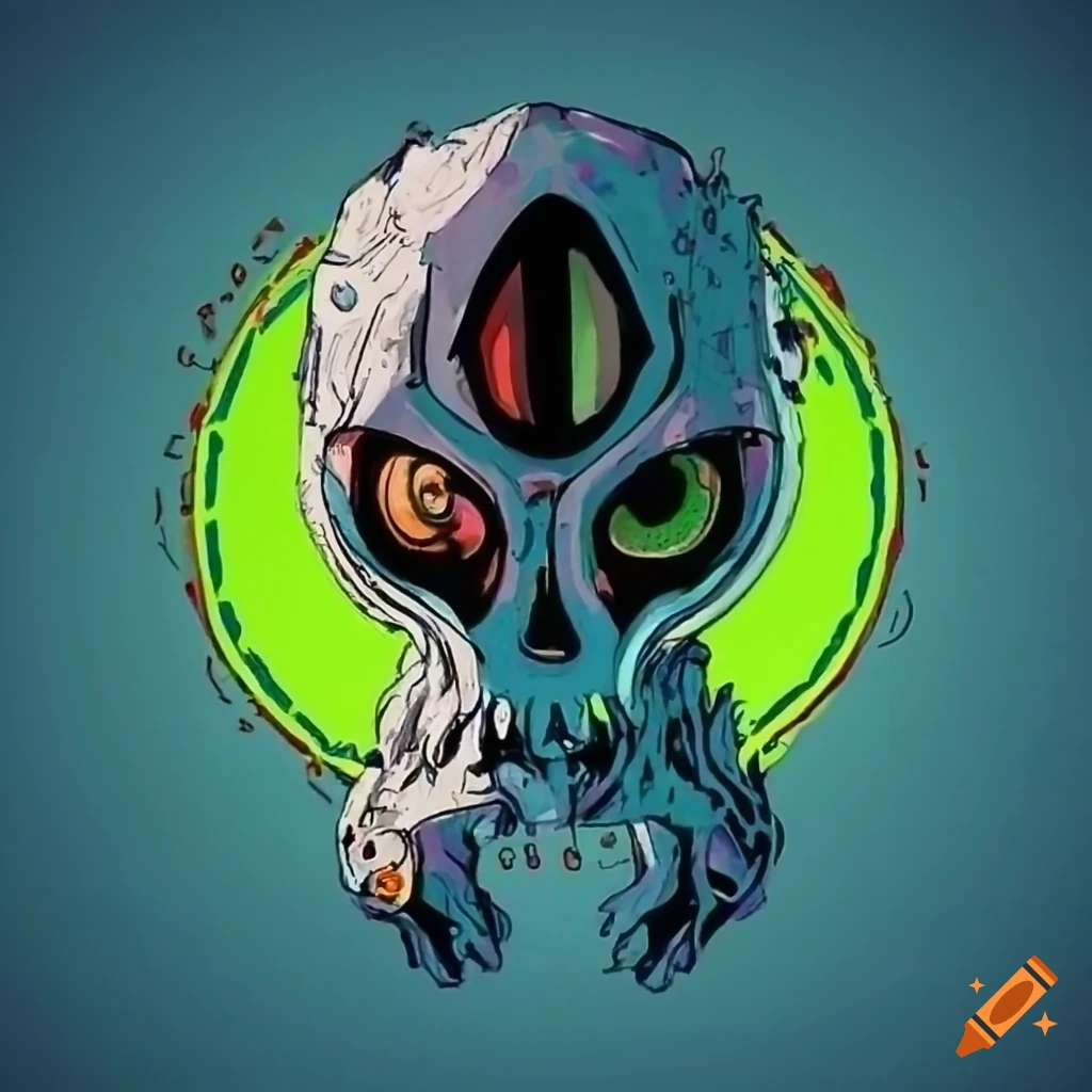 Pencil drawing of a mechanical scp monster