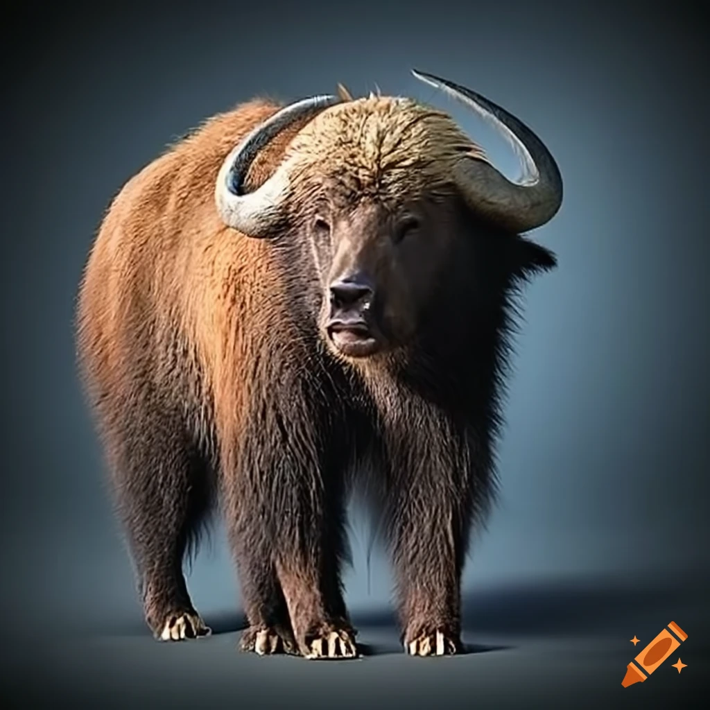 Wild buffalo on a white background on Craiyon