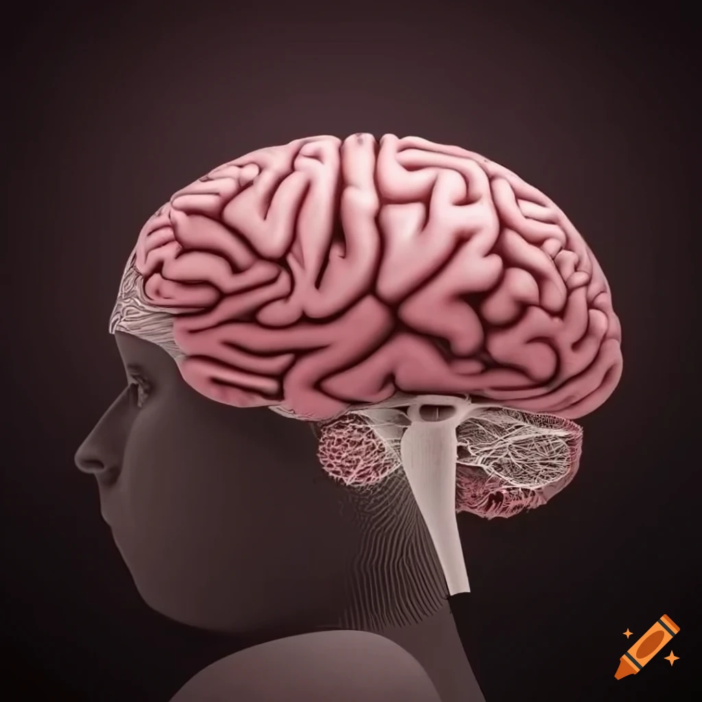 Intricate illustration of a human brain on Craiyon