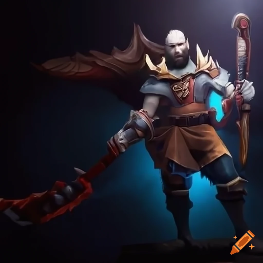 League of legends character with a beard and axe on Craiyon