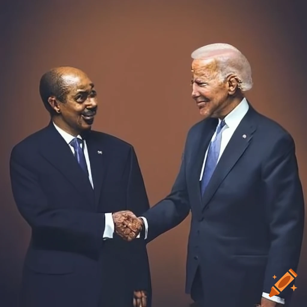 Historic Photo Of Meles Zenawi And Joe Biden Shaking Hands