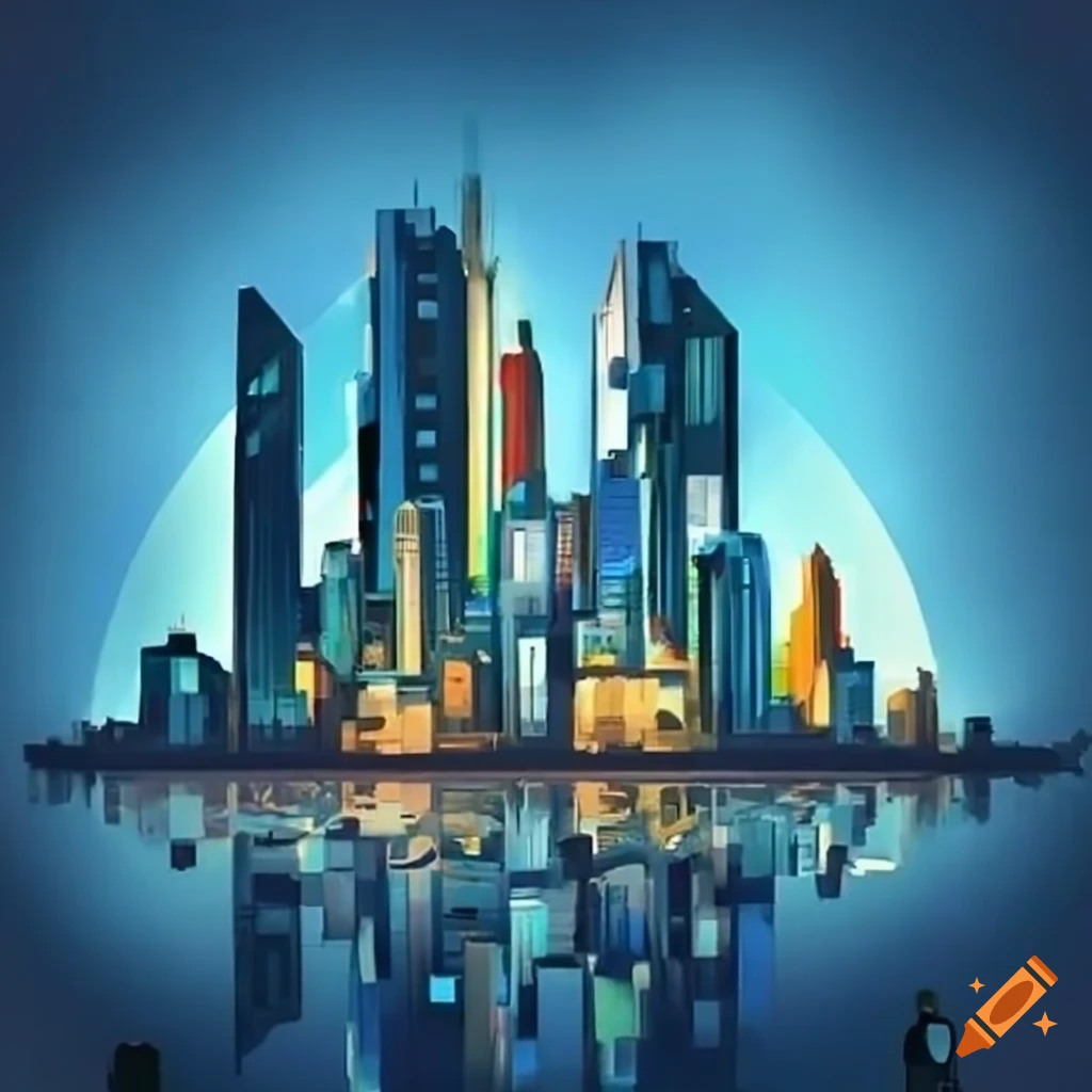 Global city skyline on Craiyon