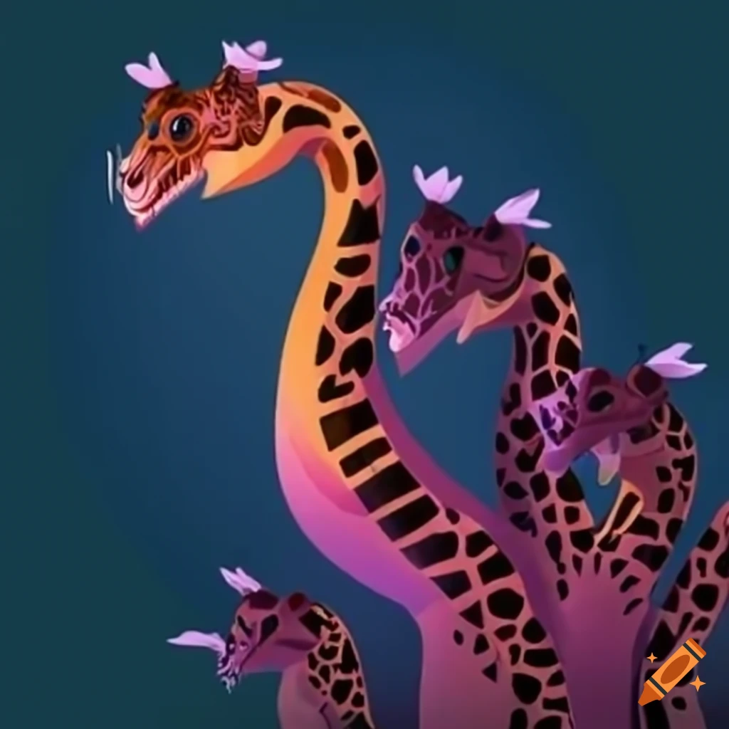 Image of a three-headed hydra giraffe