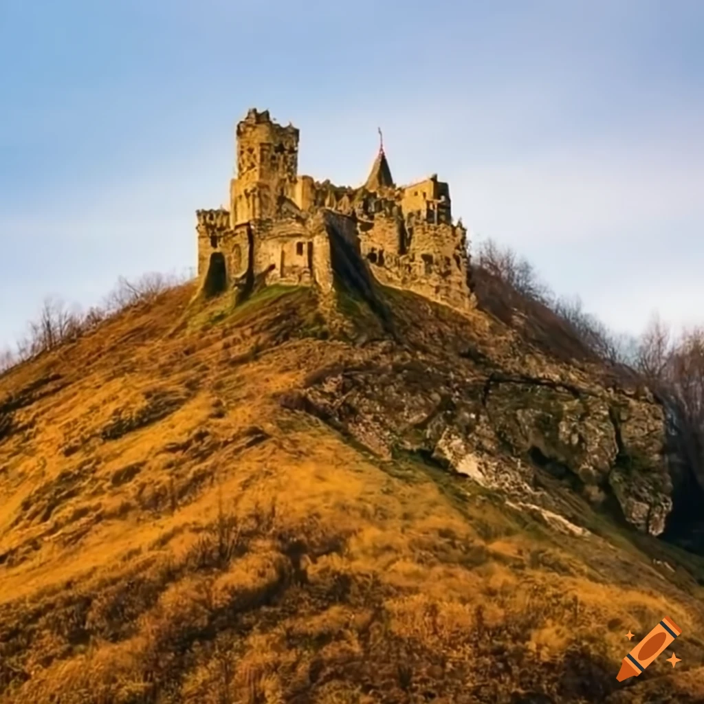 Stone castle on a hill with a spring on Craiyon
