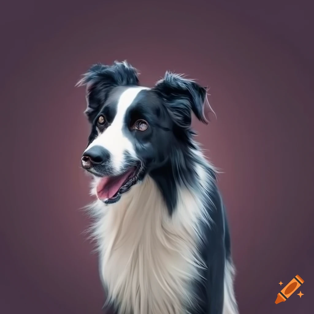 Illustration of giant lamb with tiny border collie on Craiyon