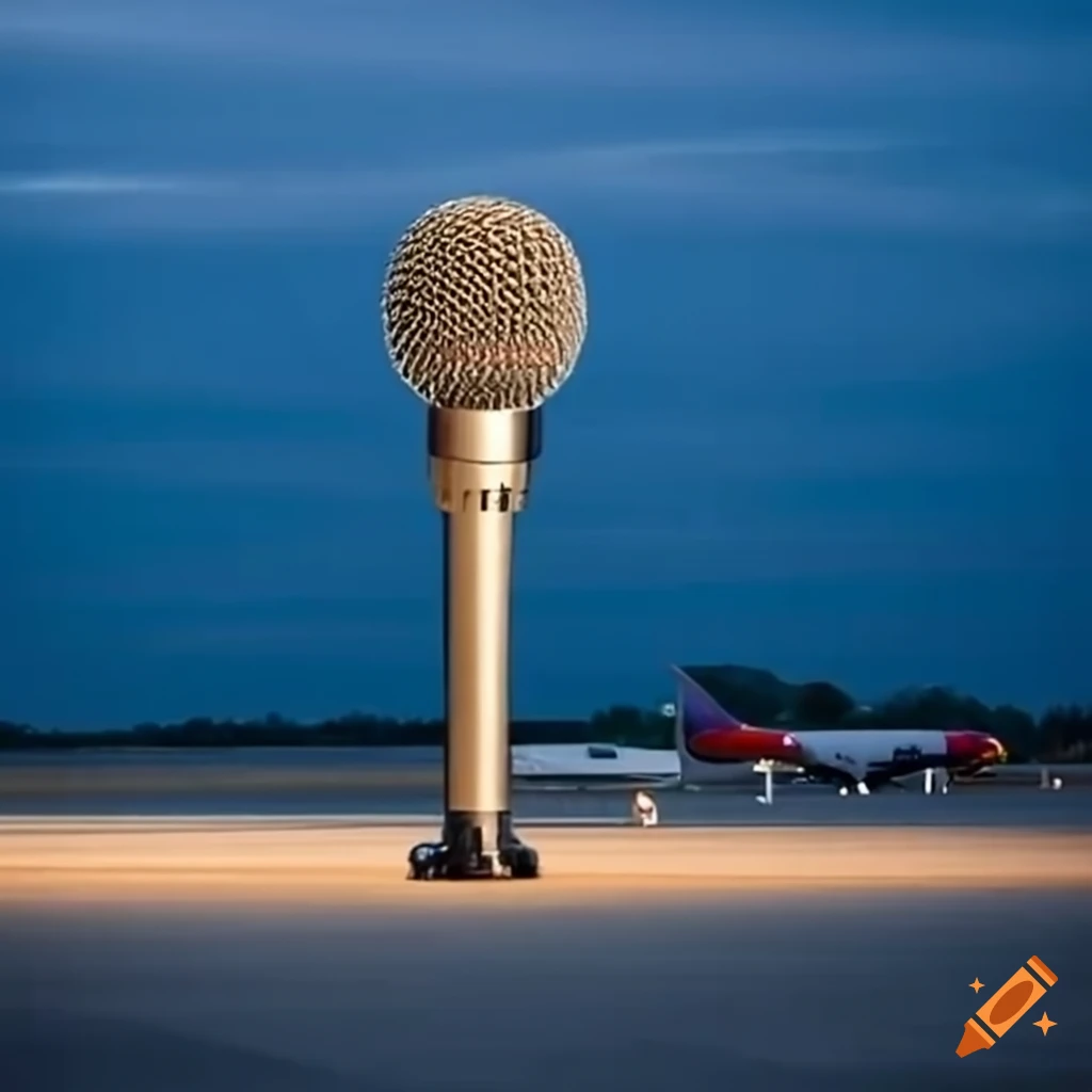 Gigantic microphone on an airport runway