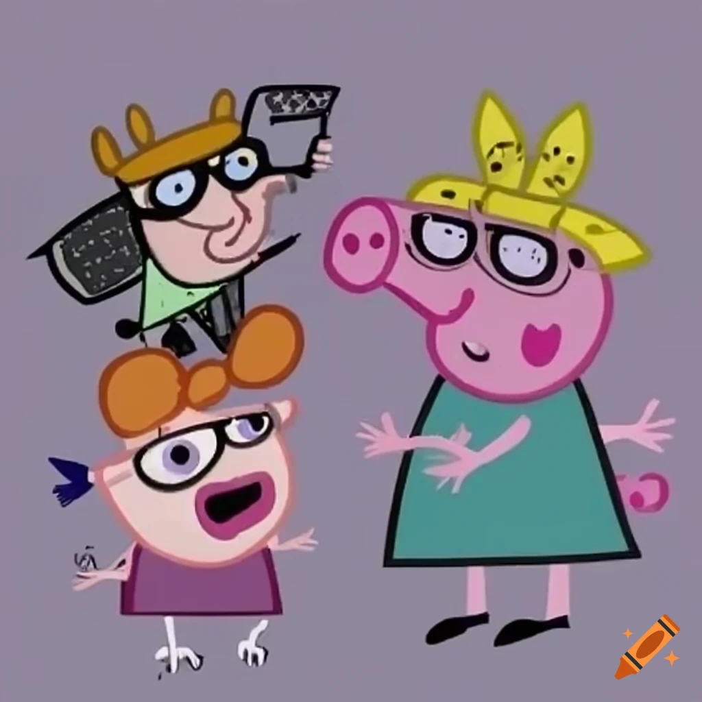 Collage of Dexter's laboratory, Peppa pig, Ben and Holly, Kid e Cats ...