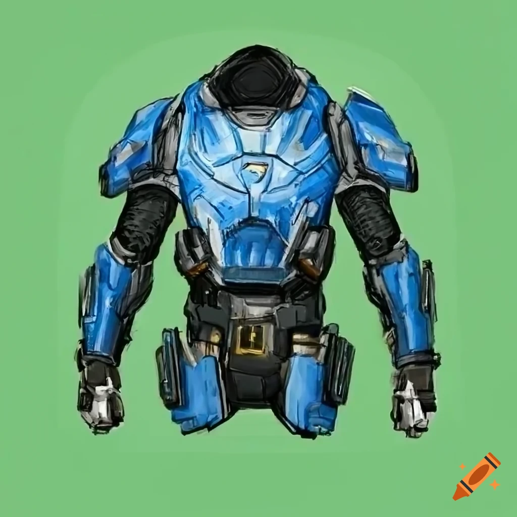 Character with biomedicine outfit and high-tech armor on Craiyon