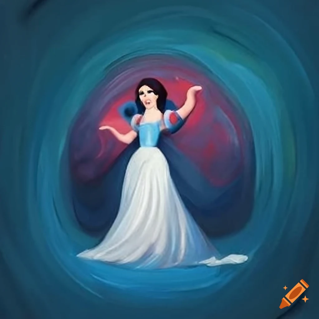 Minimalistic snow white themed post stamp on Craiyon