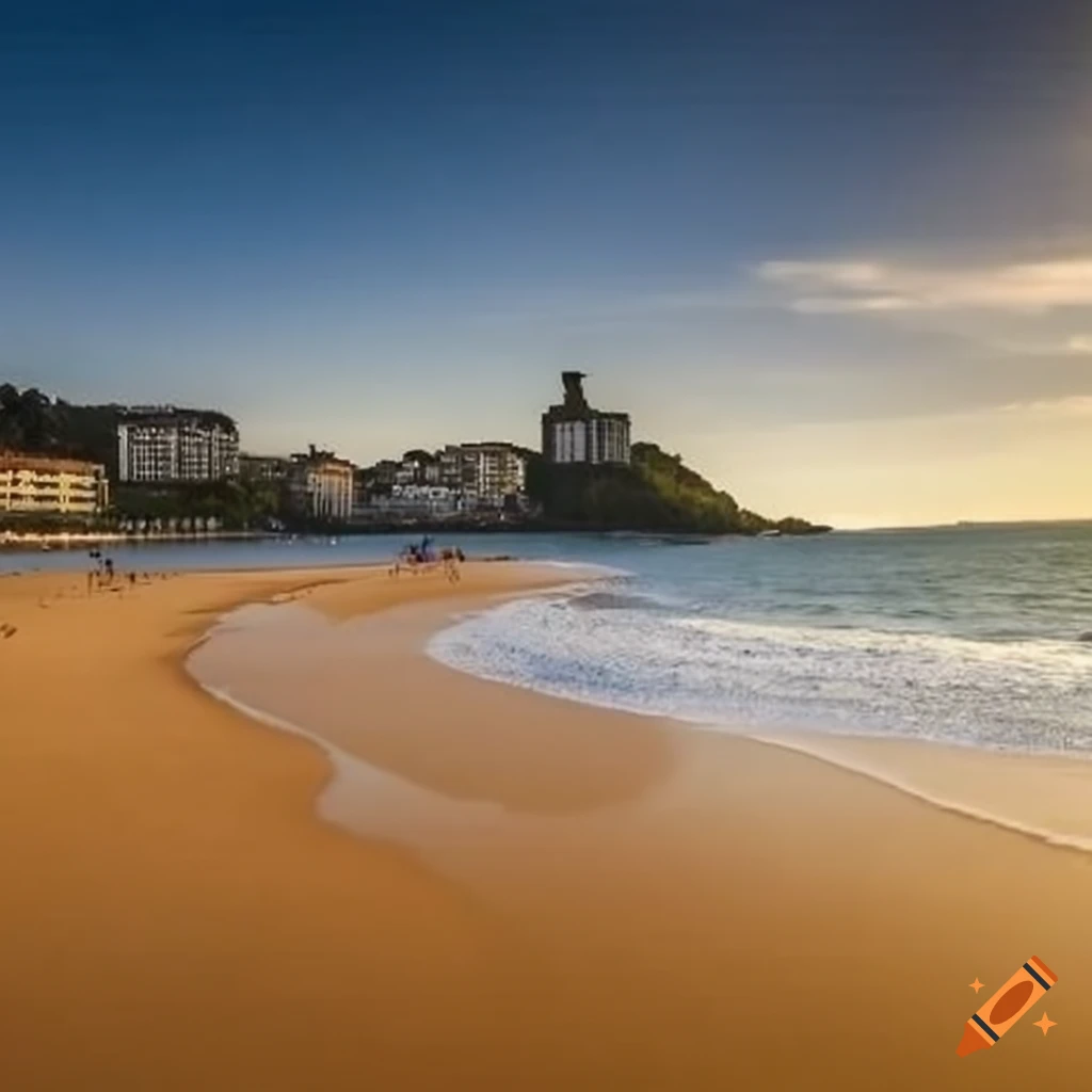 Playa de la concha in san sebastian on Craiyon