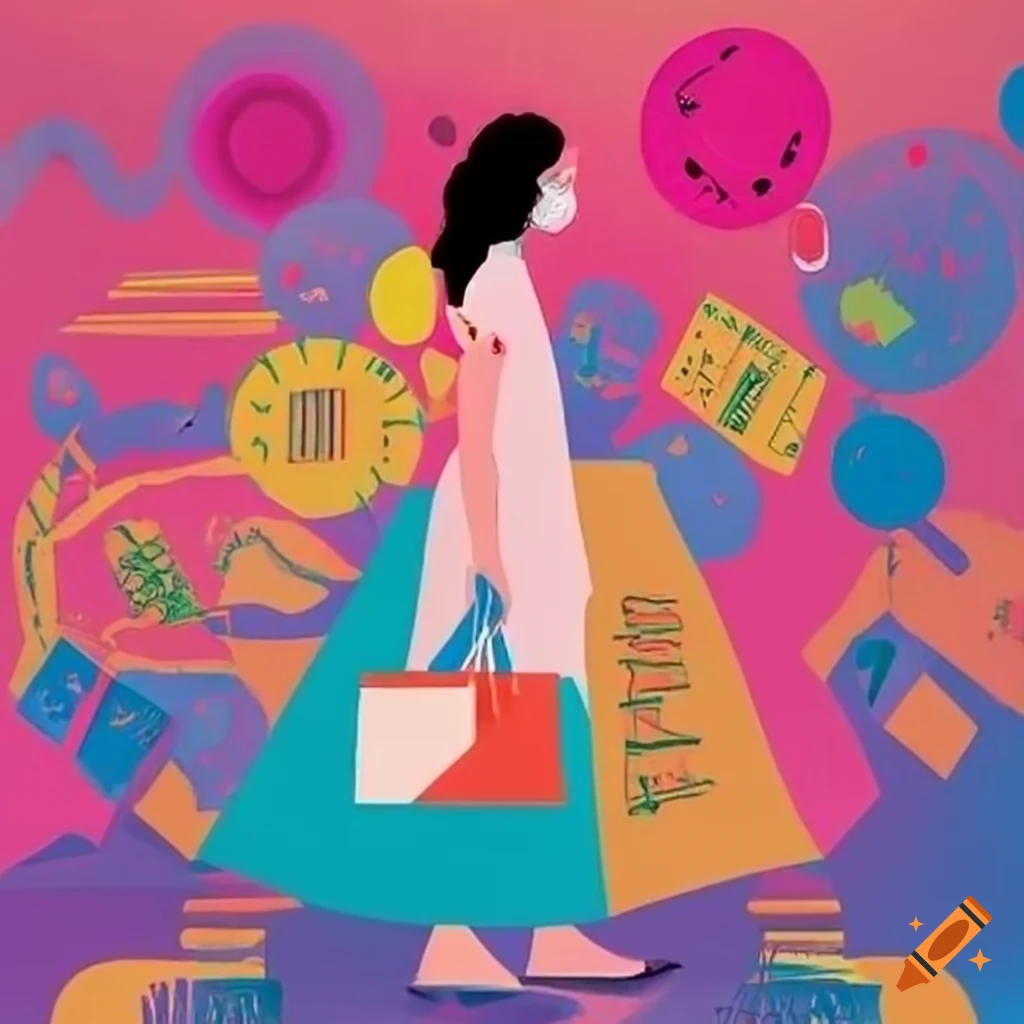 Poster promoting responsible shopping during the pandemic on Craiyon